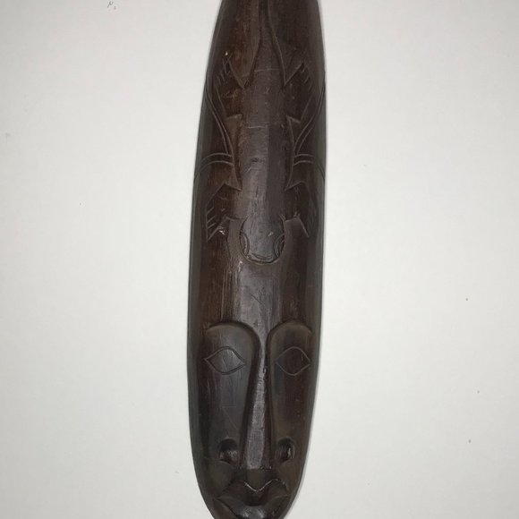 Wall Decor | Indonesian Folk Art Tribal Face Wood Hand Carved Wall ...